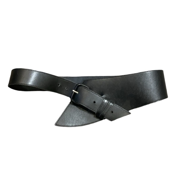 Vintage | Accessories | Vintage Black Leather Asymmetrical Belt Small ...